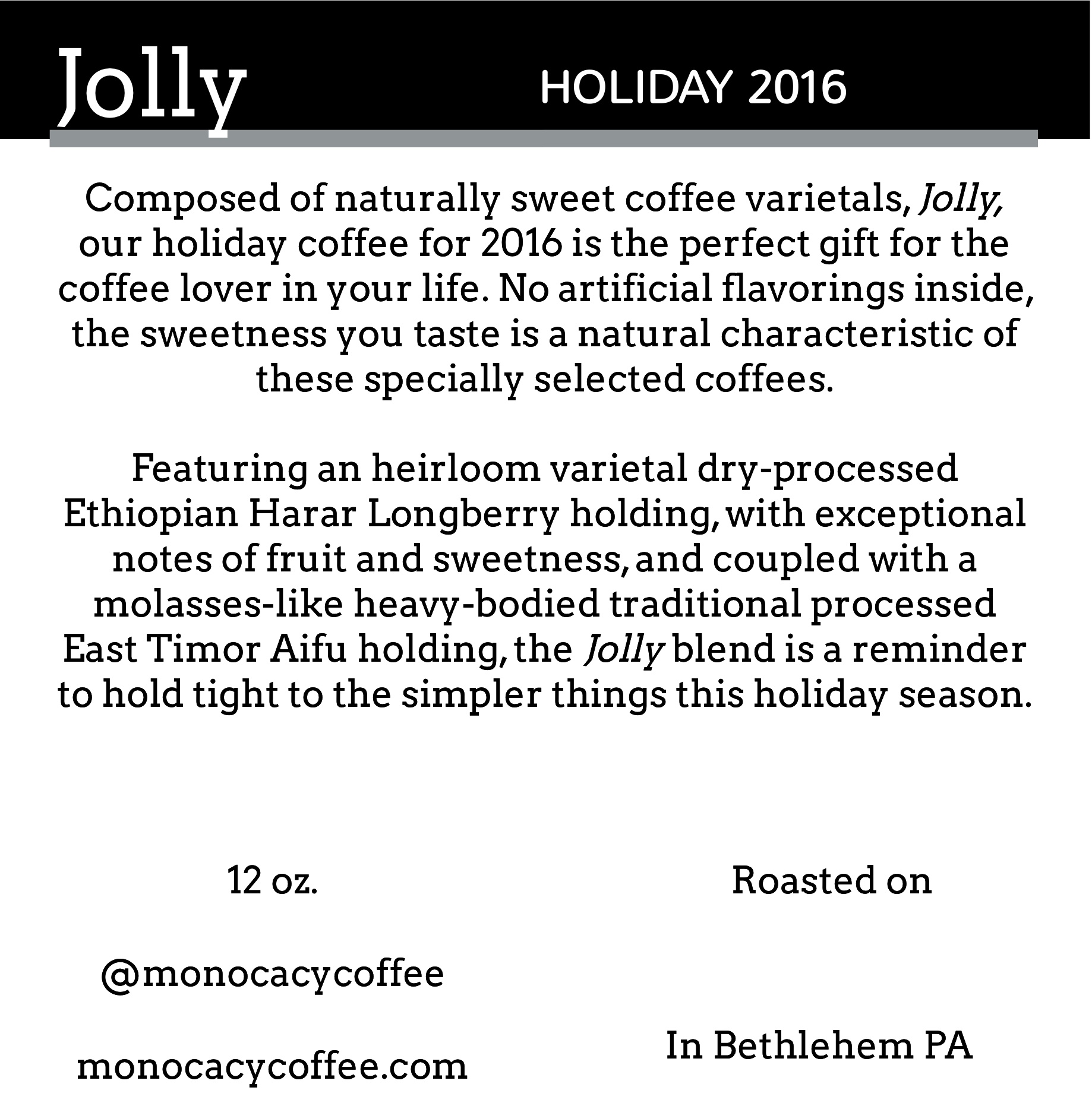 Jolly (Holiday Blend 2016) 12 oz.